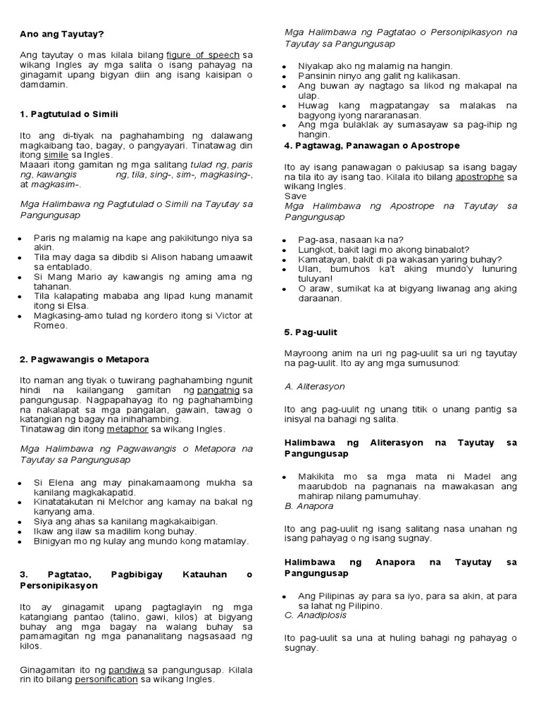 Filipino Reviewer | PDF