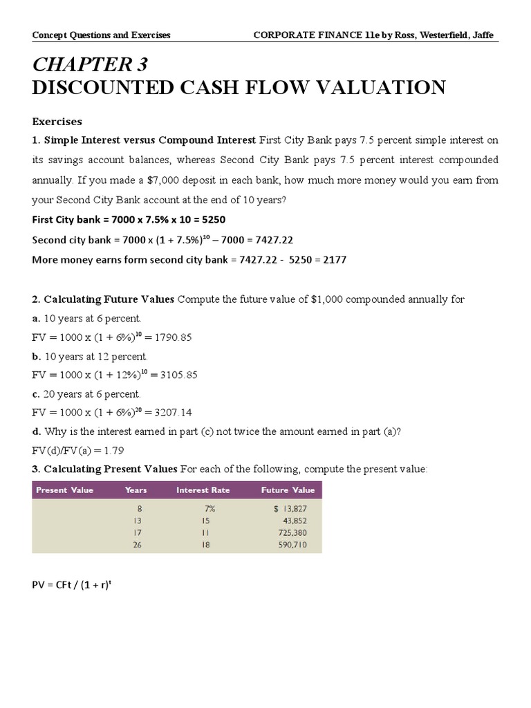 Corporate Finance Cash Flow Exercises | PDF | Annual Percentage Rate ...