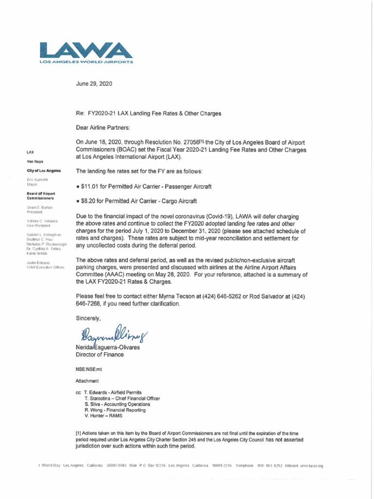 Landing Fees at LAX | PDF