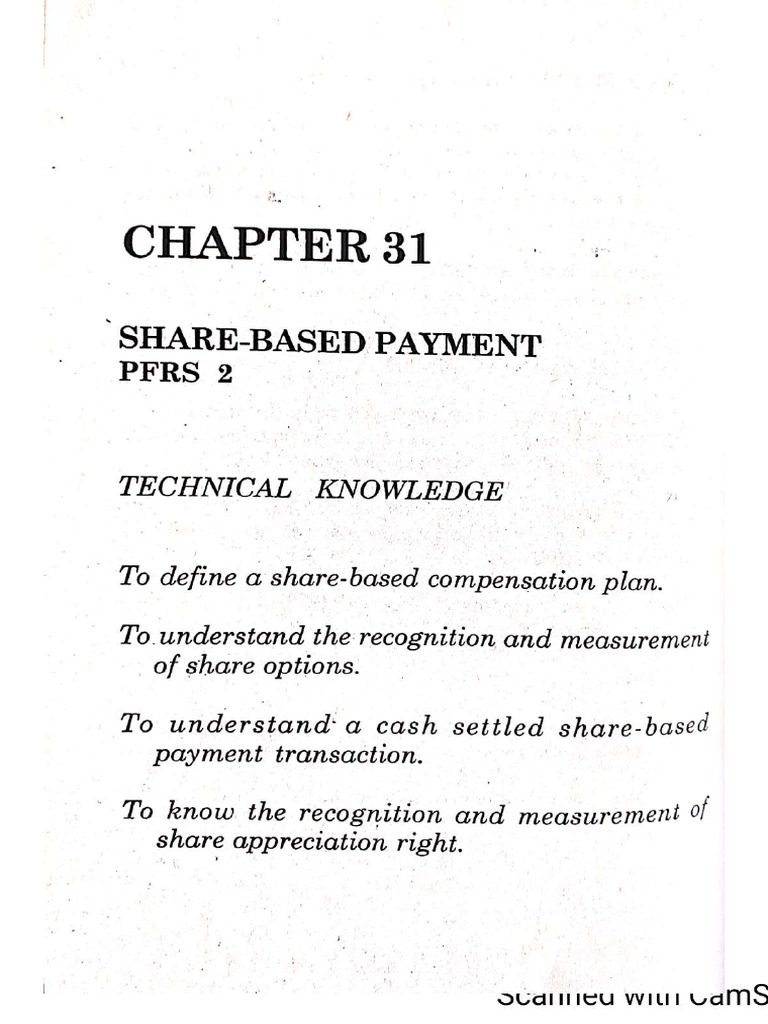 Chapter 31 - Share-Based Payment - PFRS 2-Compressed | PDF