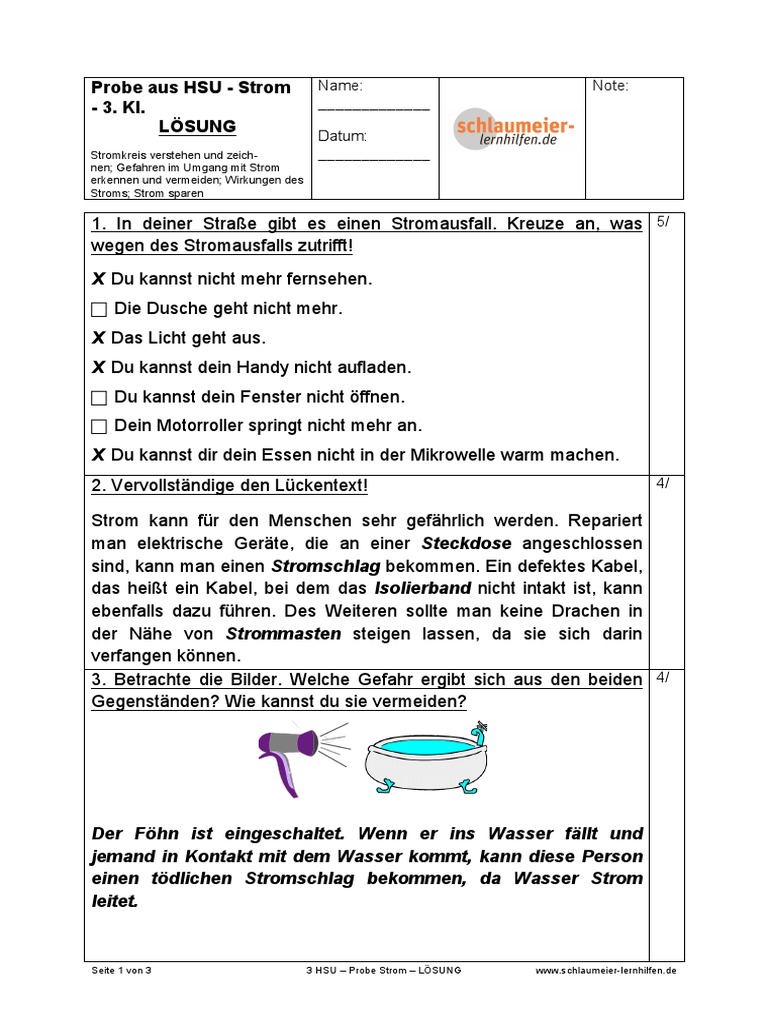 3 Hsu - Probe Strom-Losung | PDF