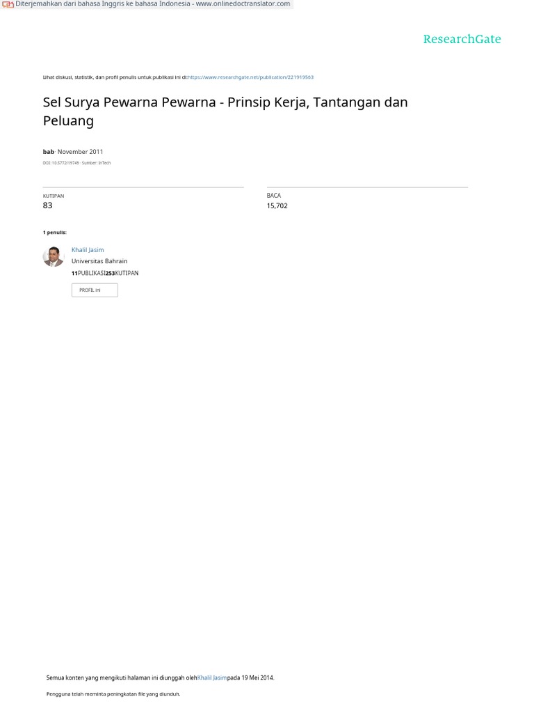 DSSC Working Principle - En.id - En.id | PDF