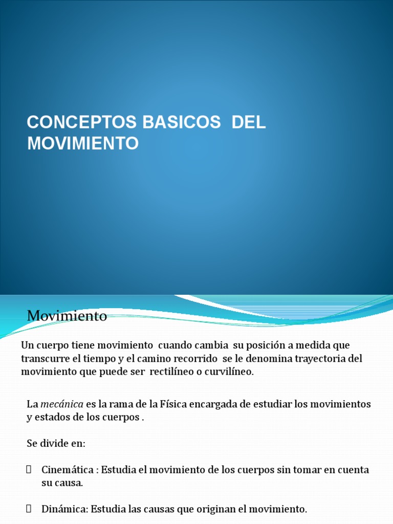 Conceptos Basicos Del Movimiento | PDF