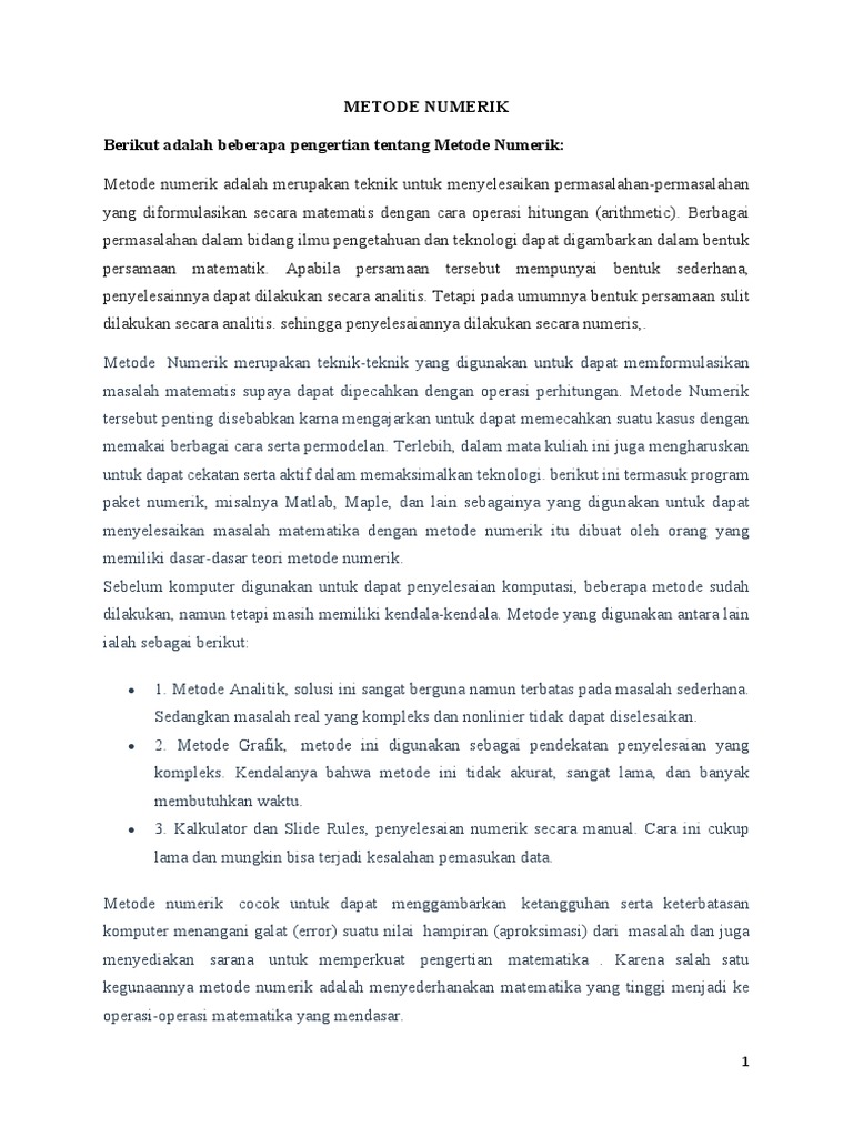 Metode Numerik dan Flowchart | PDF