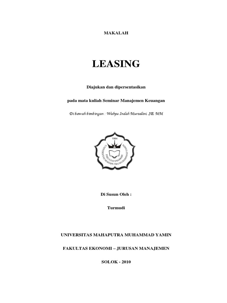 Panduan Lengkap Leasing: Kontrak & Pembiayaan | PDF