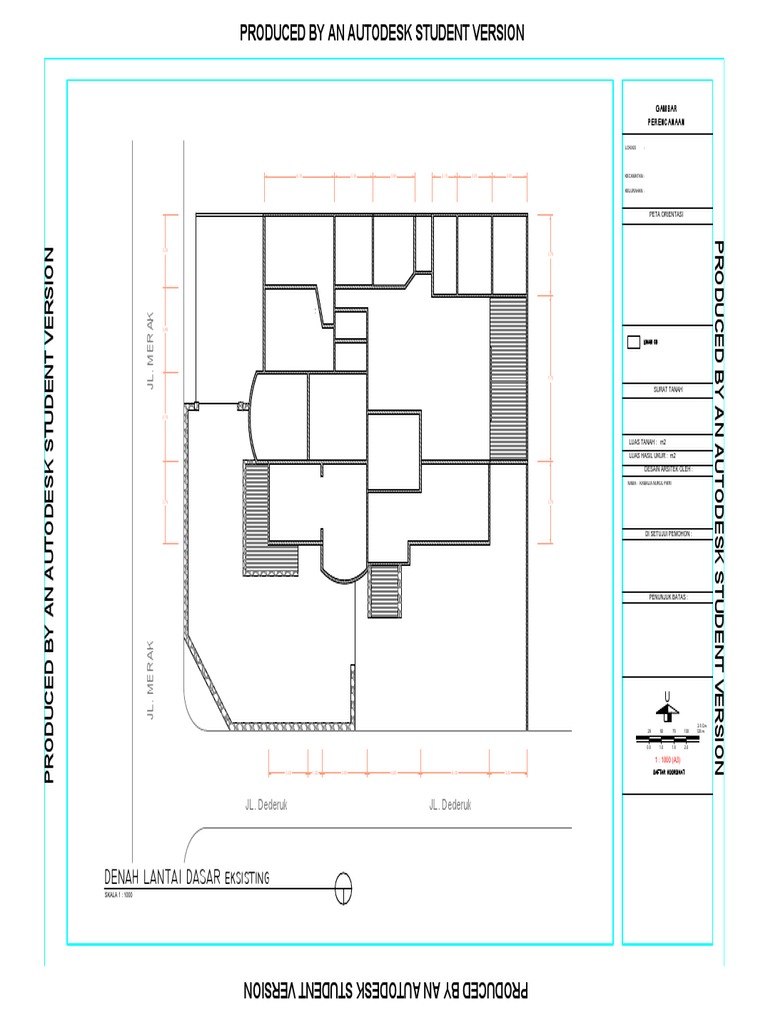 Denah Lantai Dasar Eksisting: Peta Orientasi | PDF