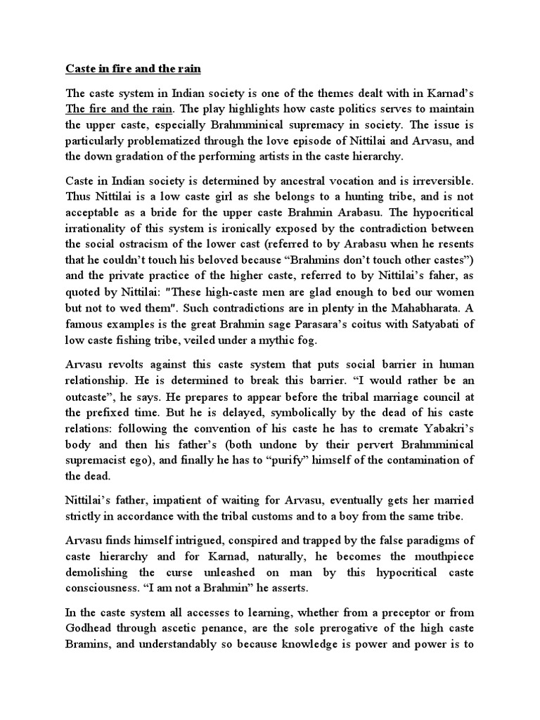 Caste in Fire and The Rain | PDF | Caste