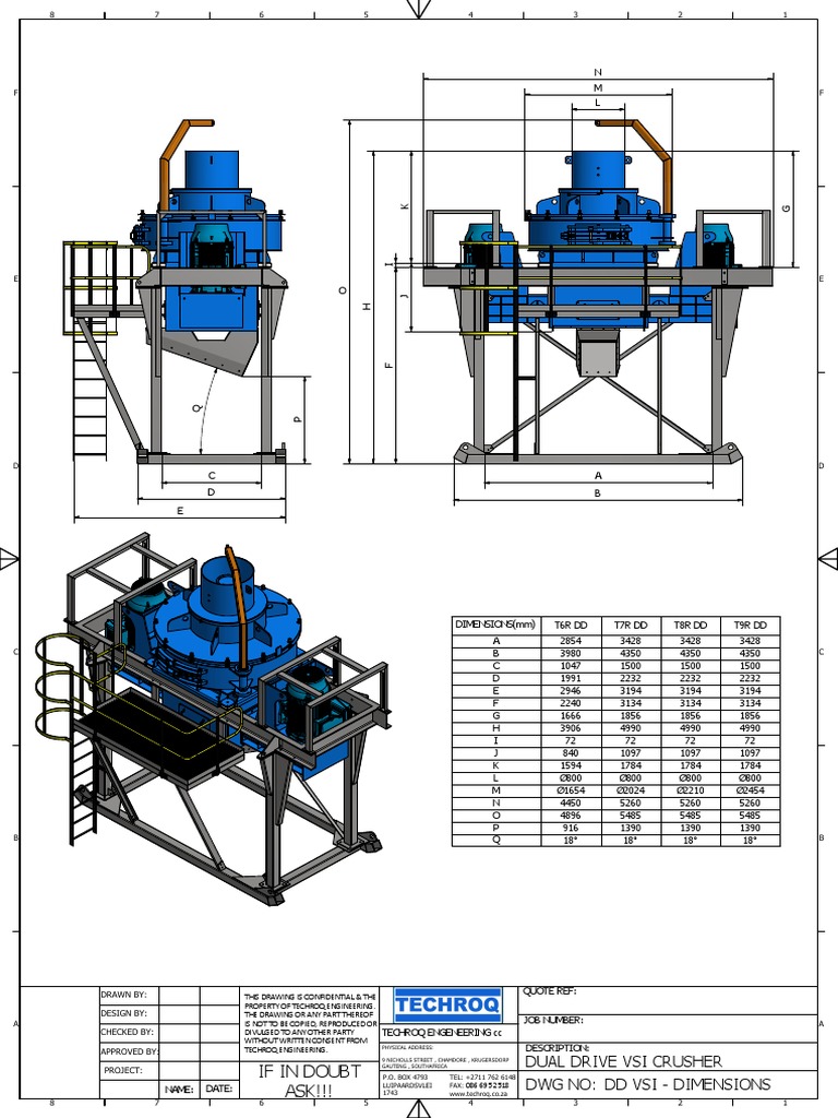 Dual Drive Vsi Crusher - Dimensions | PDF