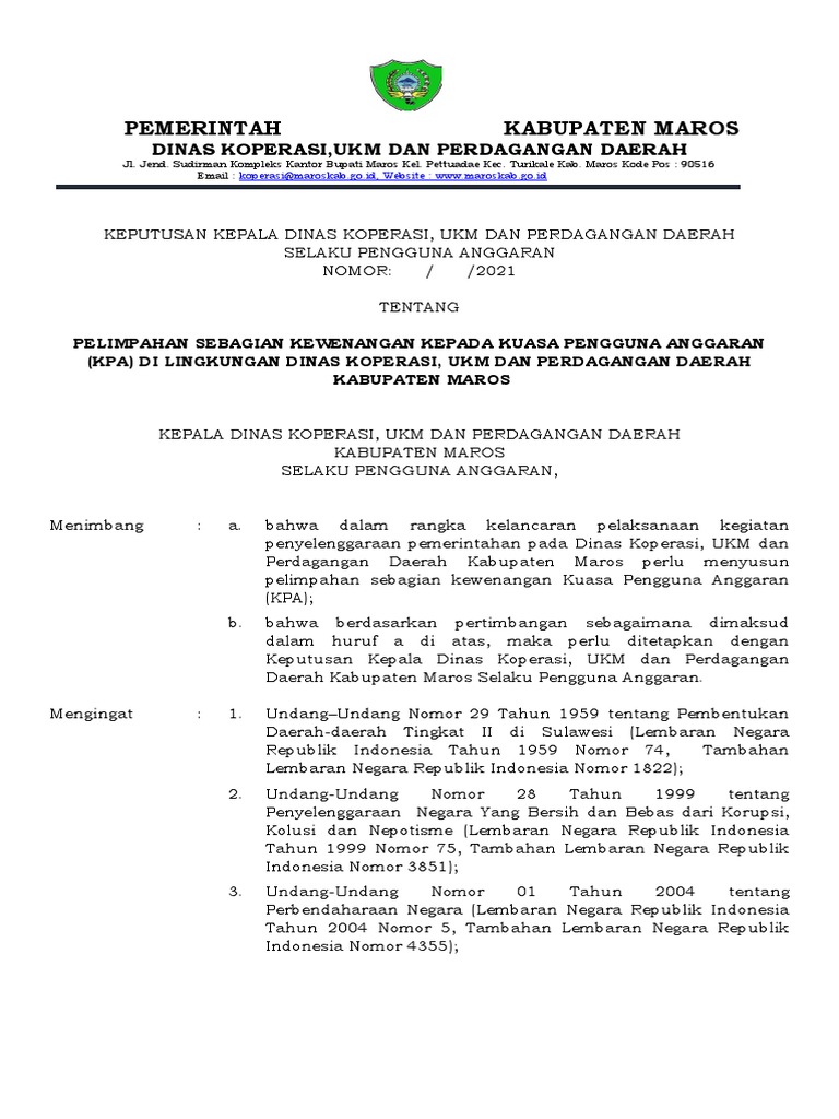 PELIMPAHAN KEWENANGAN DARI PA KEPADA KPA (1) Edit | PDF