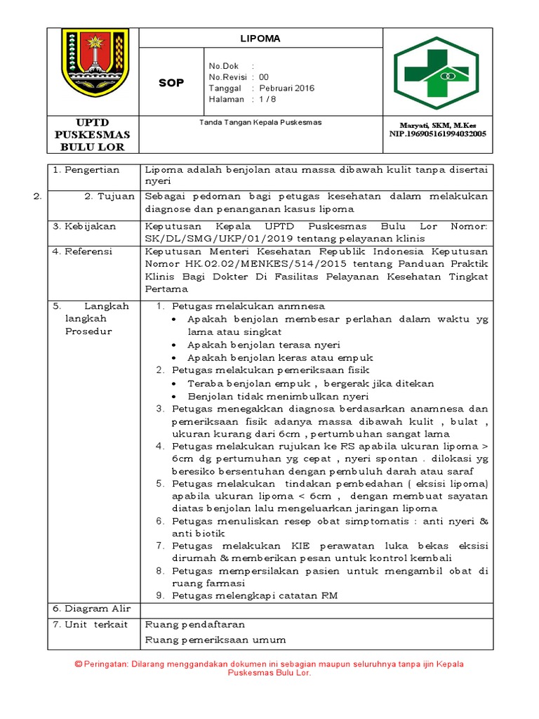 SOP Lipoma | PDF