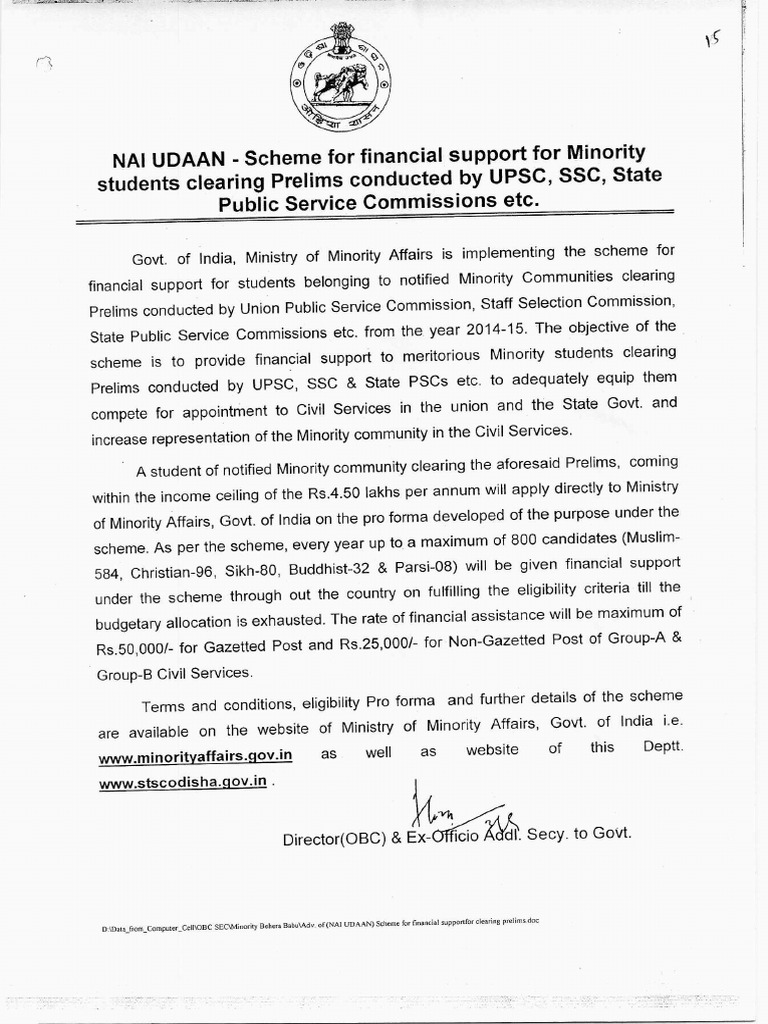 NAI UDAAN - Scheme For Financial Support For Minority Students Clearing ...