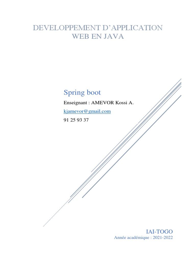 Cours Spring Boot | PDF | Classe (informatique) | Java (Langage de programmation)