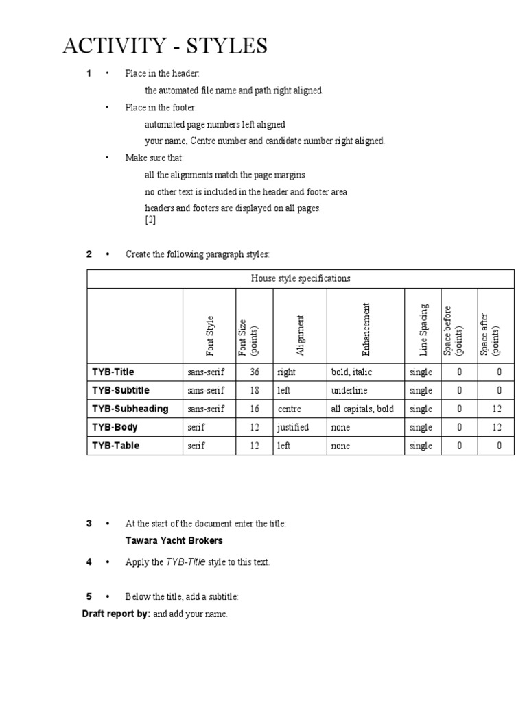 Activity - Styles | PDF | Typefaces | Sans Serif