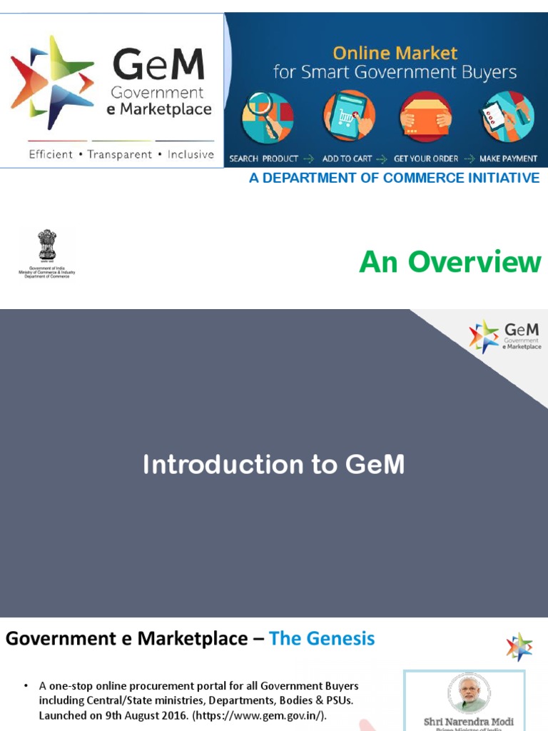 GeM 3.0 Overview PPT Revised | PDF | Procurement | Prices