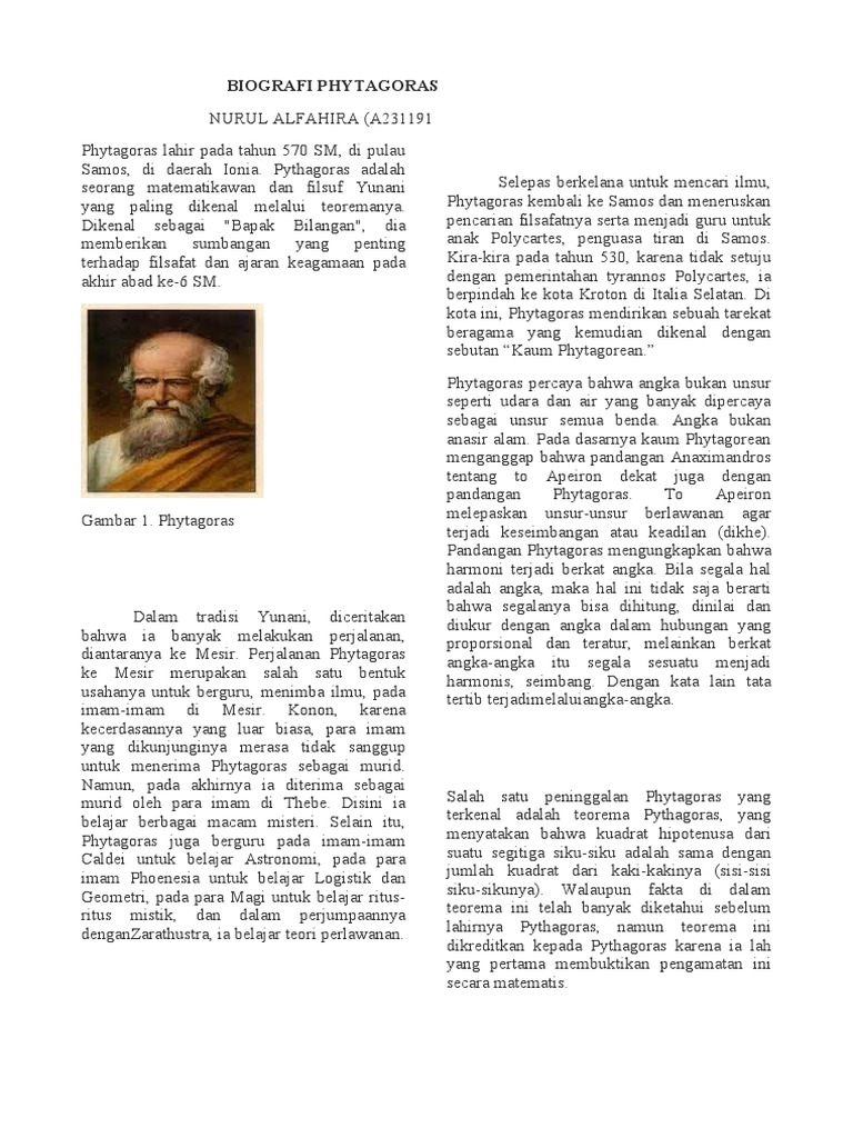 Biografi Phytagoras | PDF