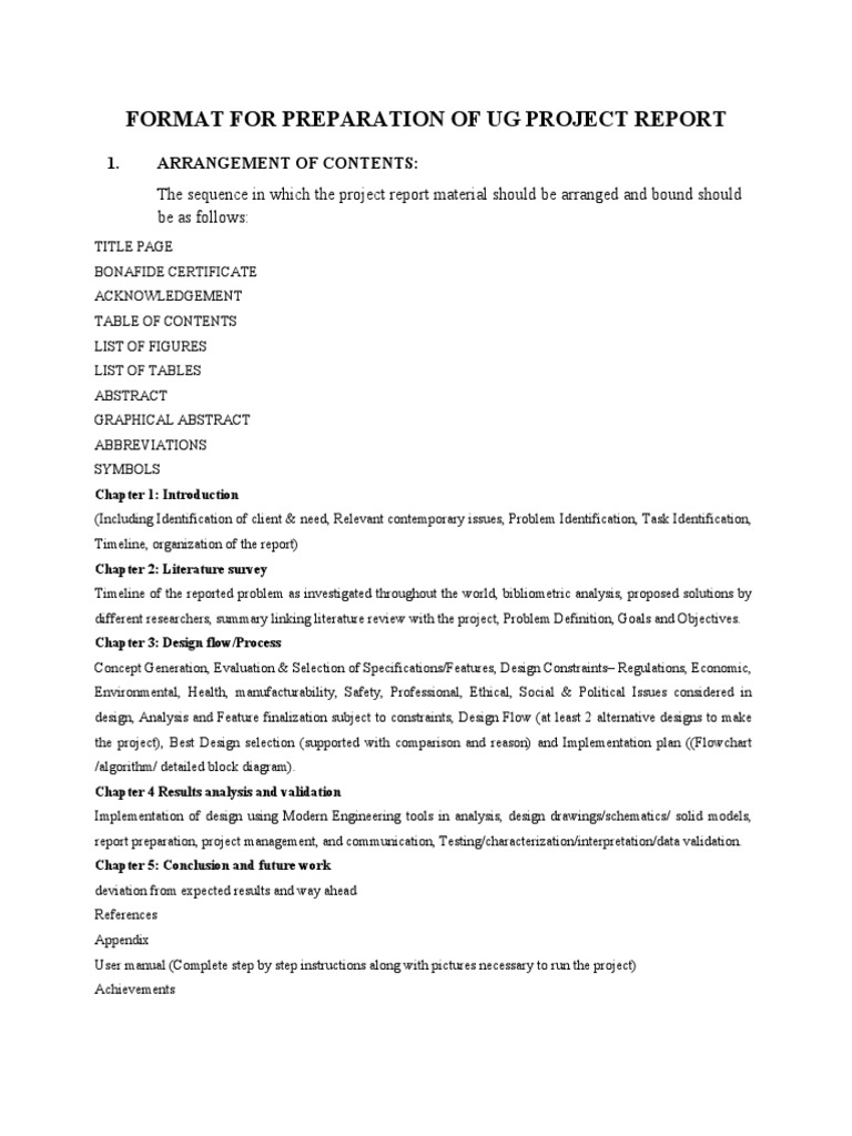 UG Project Report Format | PDF | Design | Specification (Technical ...