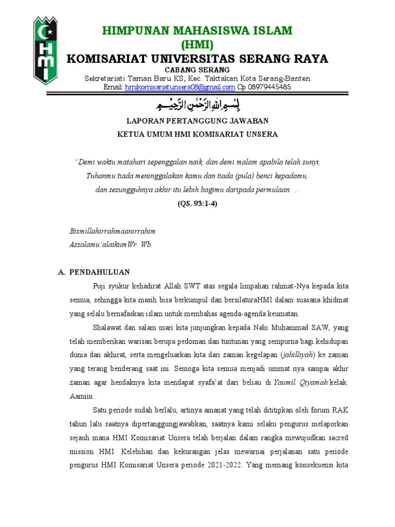 LPJ Ketua Umum | PDF