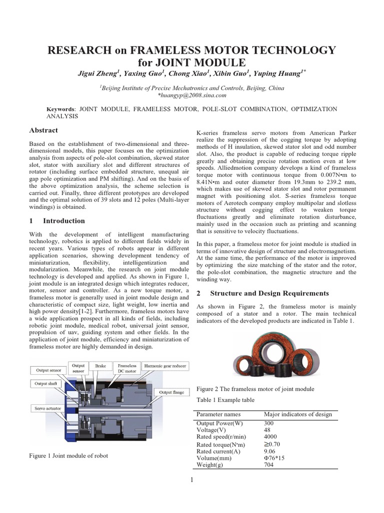 Optimization of Frameless Motor Design | PDF | Electric Motor ...