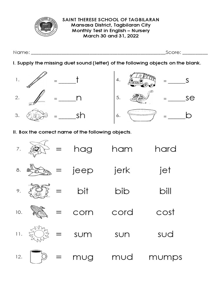 March MLT in English and Math | PDF