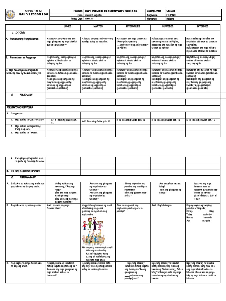 Filipino DLL Week 15 | PDF