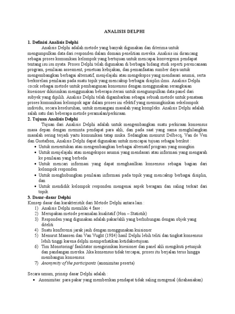 Analisis Delphi | PDF