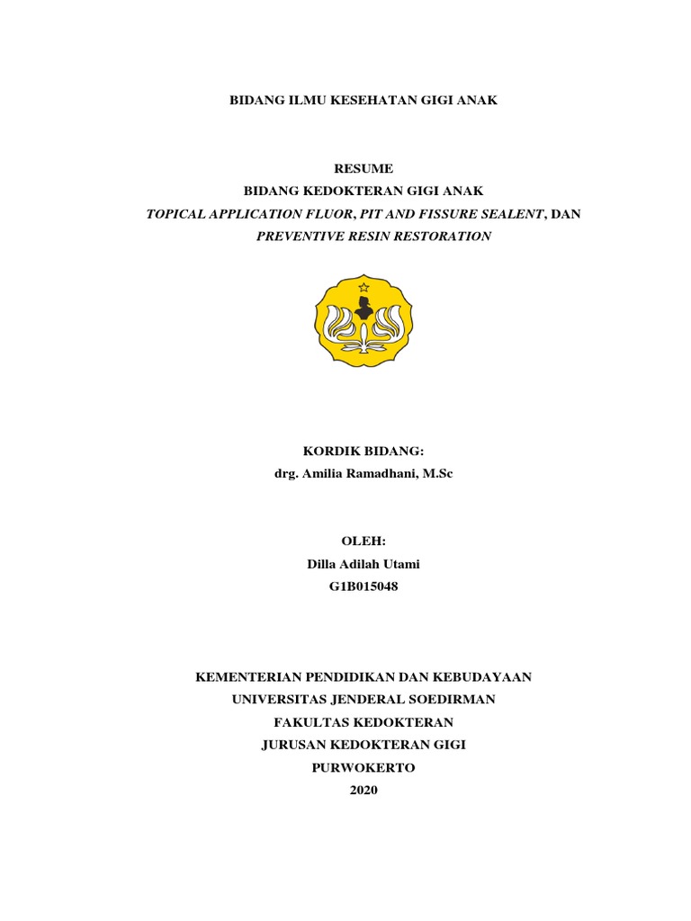 Fluor dan Sealant untuk Kesehatan Gigi Anak | PDF