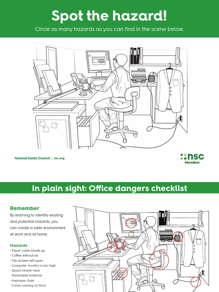 Spot The Hazard!: Circle As Many Hazards As You Can Find in The Scene ...