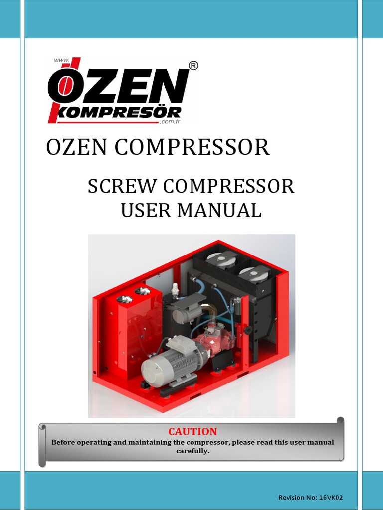 Screw Air Compressor User Manual | Download Free PDF | Electric Motor ...