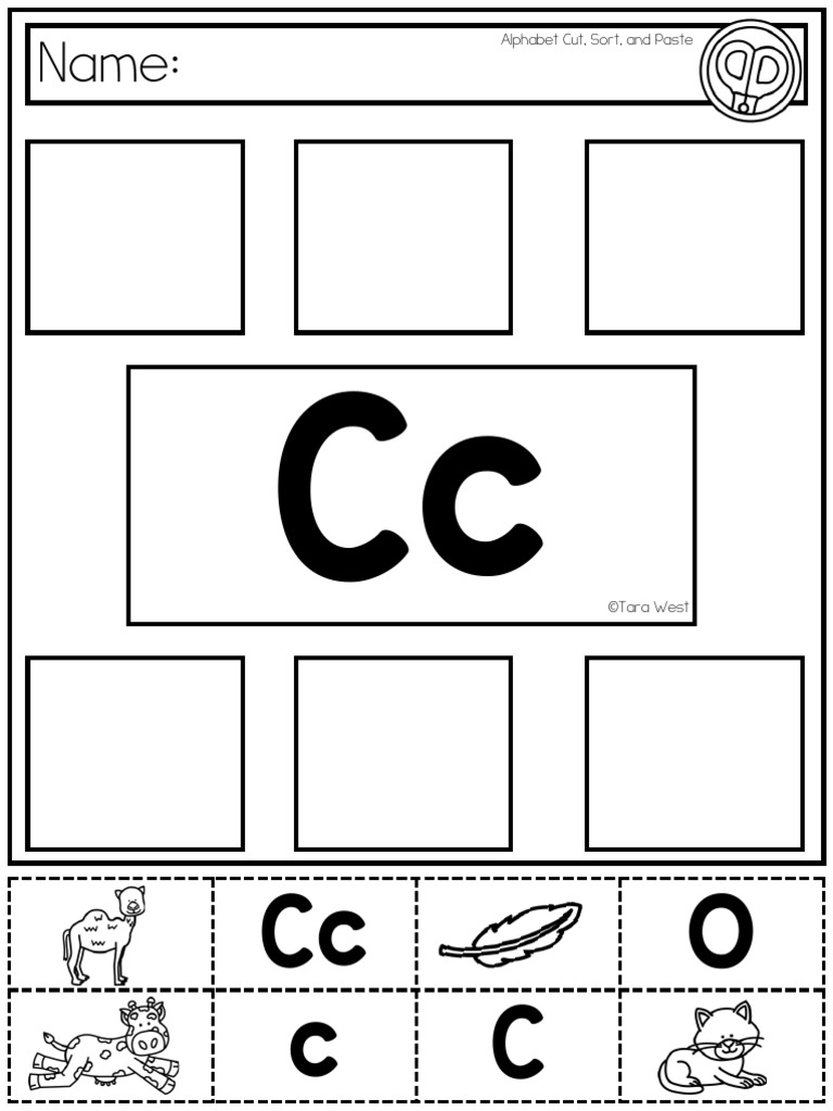 Letter C Cut and Paste Activity Sheet | PDF