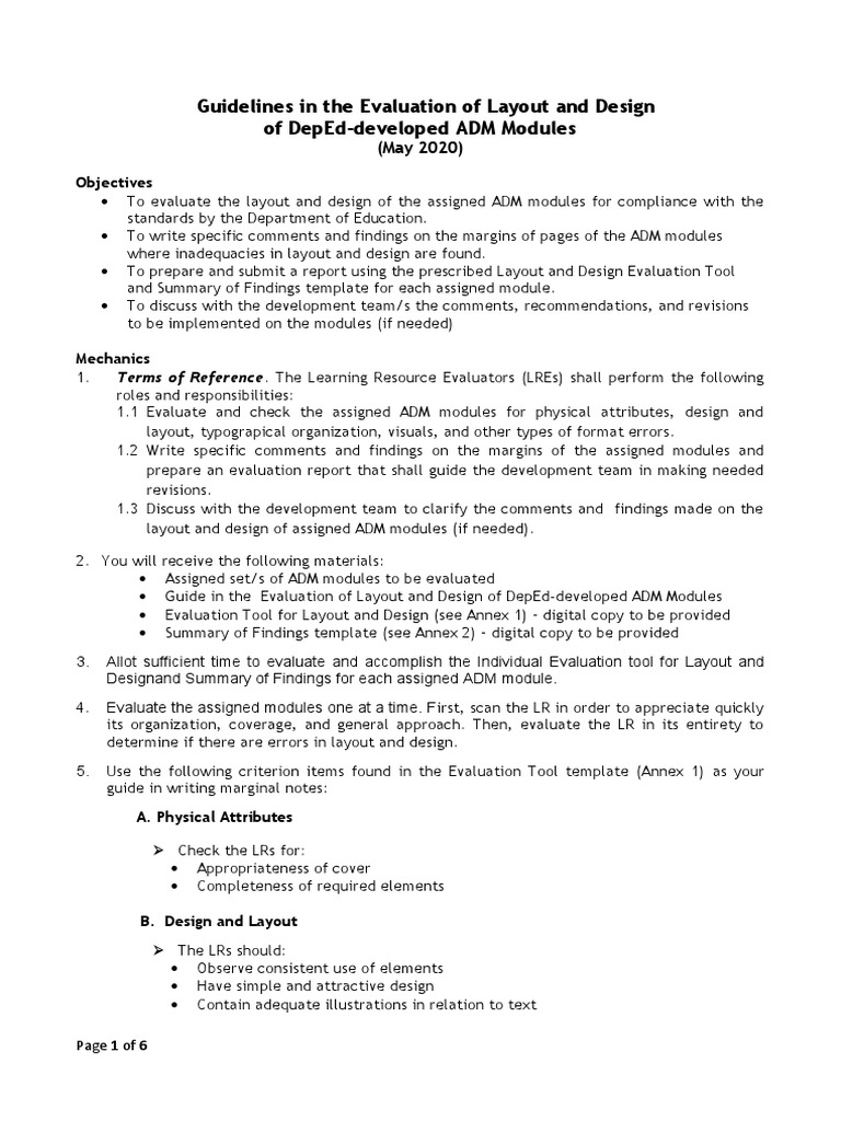 Summary of Layout and Design Findings For DepEd-developed Learning ...