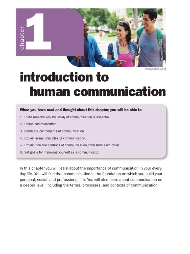 Introduction To Human Communication Pdf Communication Nonverbal Communication