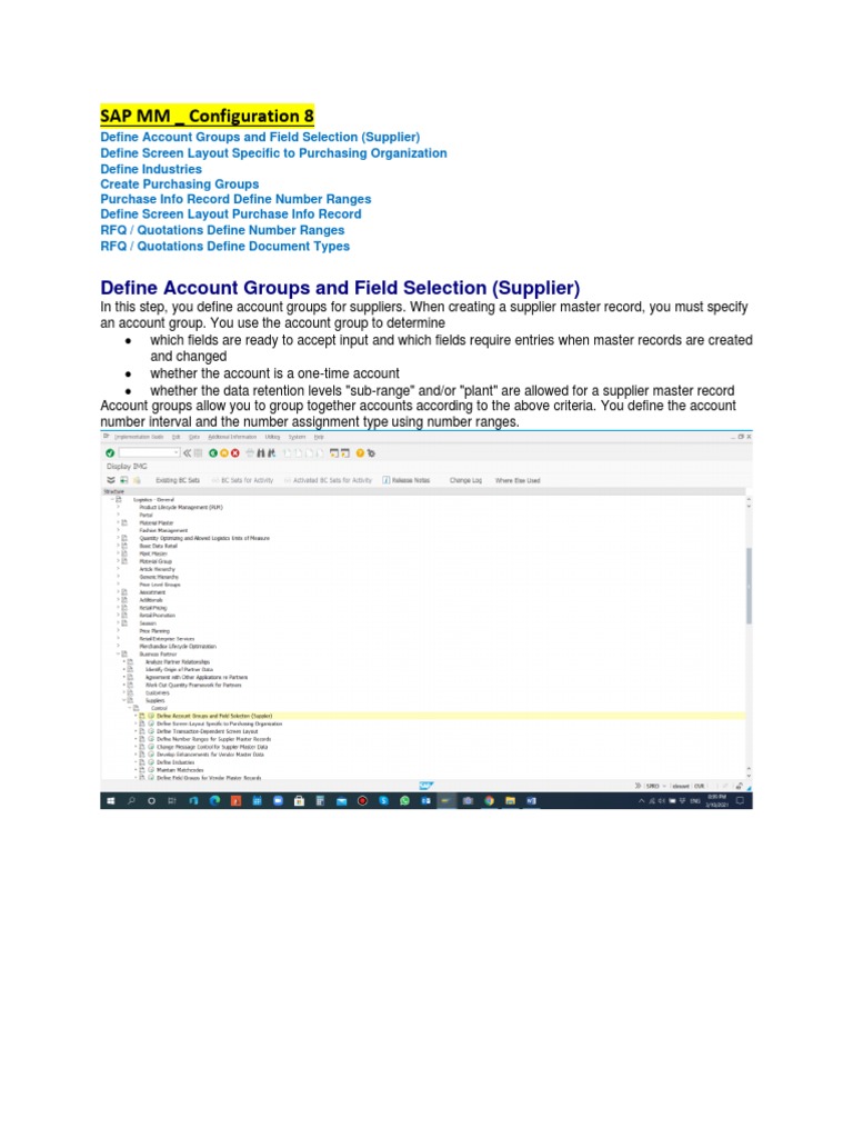 SAP MM - Configuration Steps | PDF | Business | Information Technology