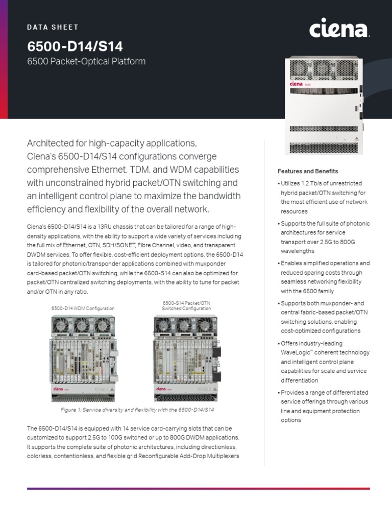 6500 Packet-Optical Platform: Data Sheet | PDF | Wavelength Division ...
