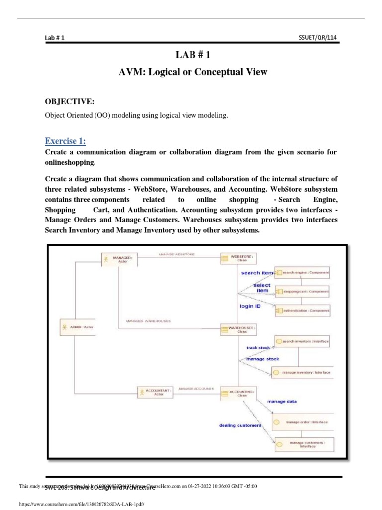 Lab # 1 AVM: Logical or Conceptual View: Exercise 1 | PDF | Online Shopping | Information ...