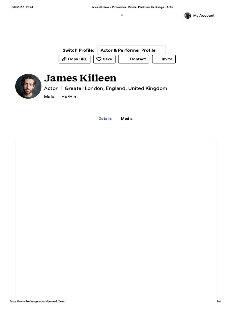 James Killeen - Professional Profile Photos On Backstage - Actor | PDF ...