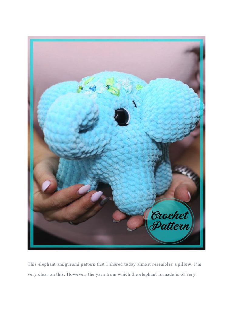 Plush Elephant Marshmallow PDF Amigurumi Free Pattern | PDF | Crochet ...