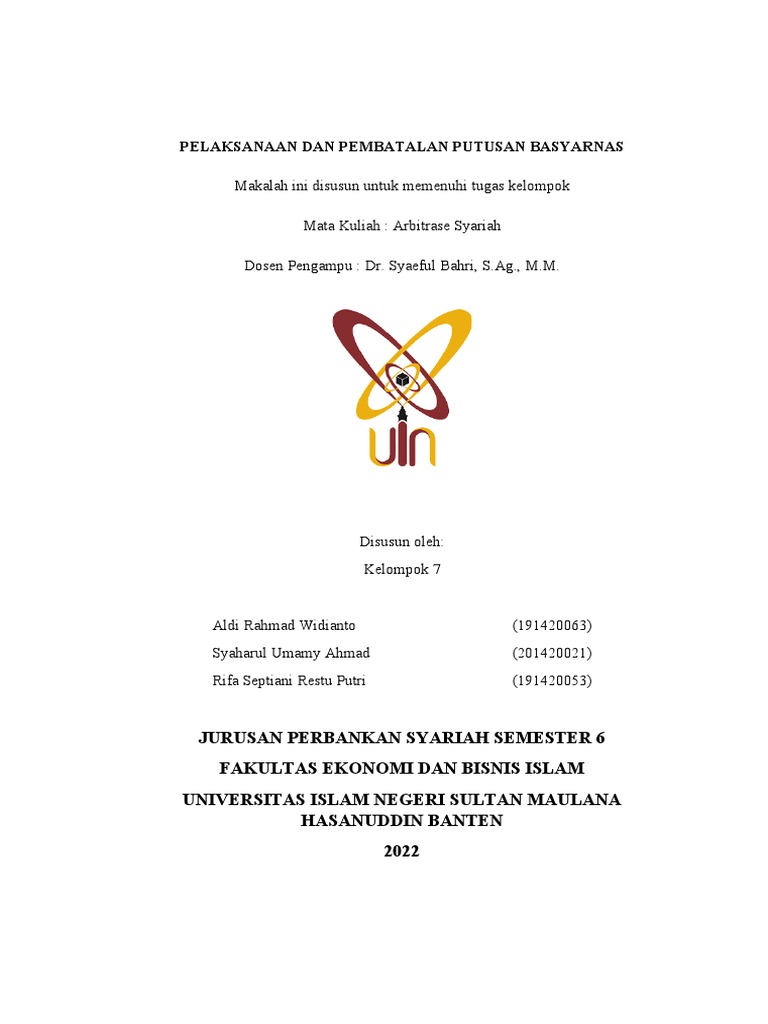 Pelaksanaan Dan Pembatalan Putusan Basyarnas | PDF | Seni