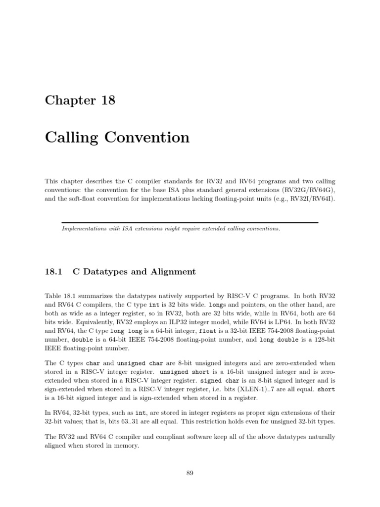Calling Convention: 18.1 C Datatypes and Alignment | PDF | Integer (Computer Science) | 64 Bit ...