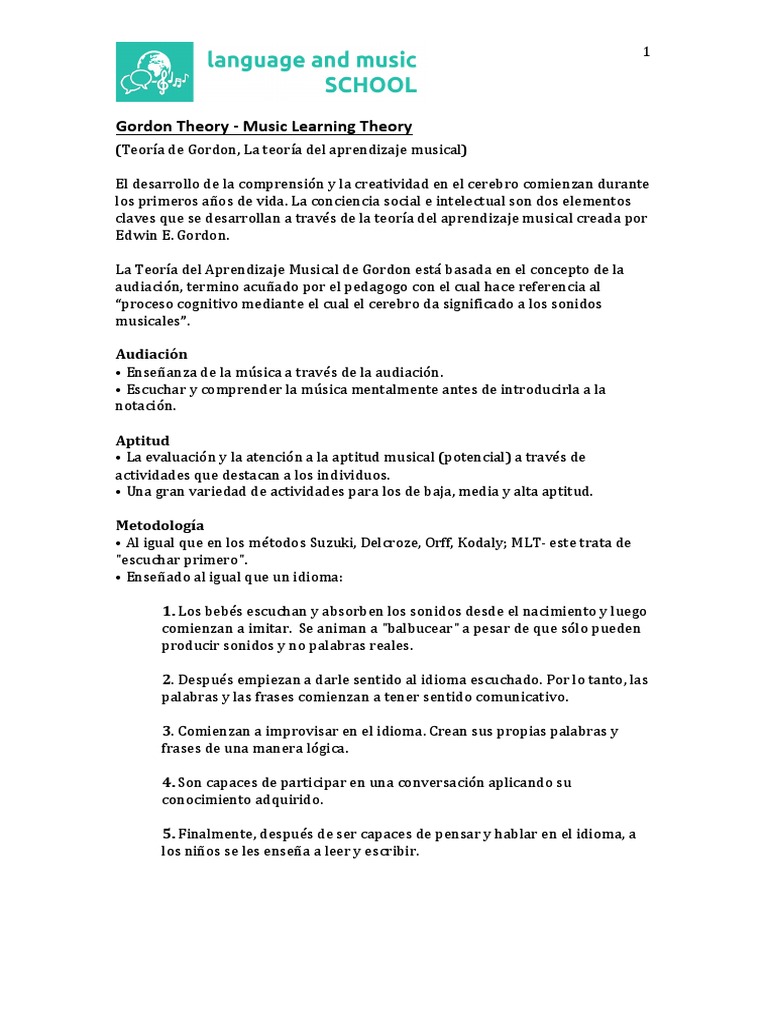 Método Gordon | PDF | Aprendizaje | Ritmo