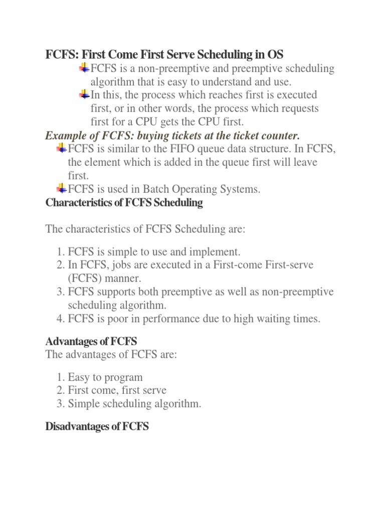 FCFS: First Come First Serve Scheduling in OS: Example of FCFS: Buying Tickets at The Ticket ...