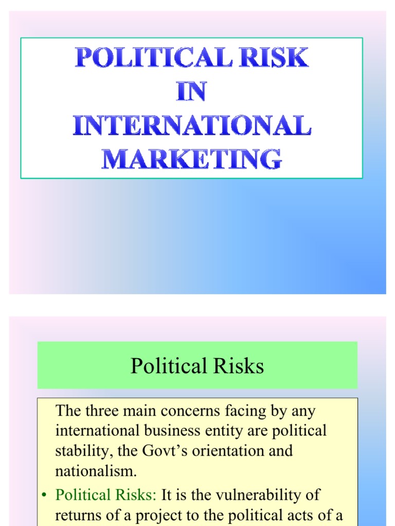 Understanding Political Risk in Business | PDF | Nationalization | Risk