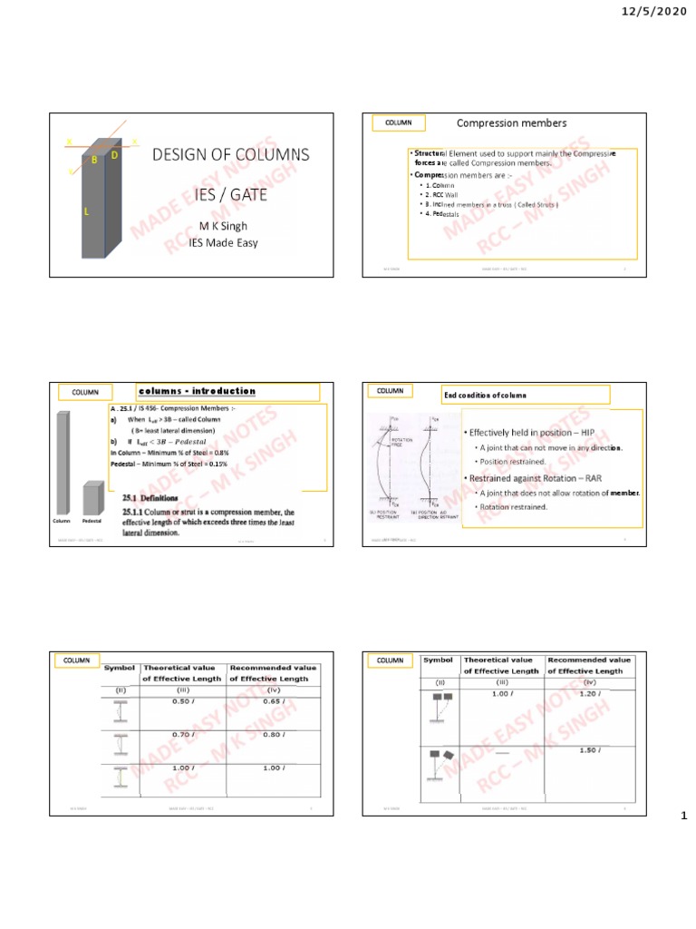 PDF of COLUMNS | PDF | Beam (Structure) | Bending