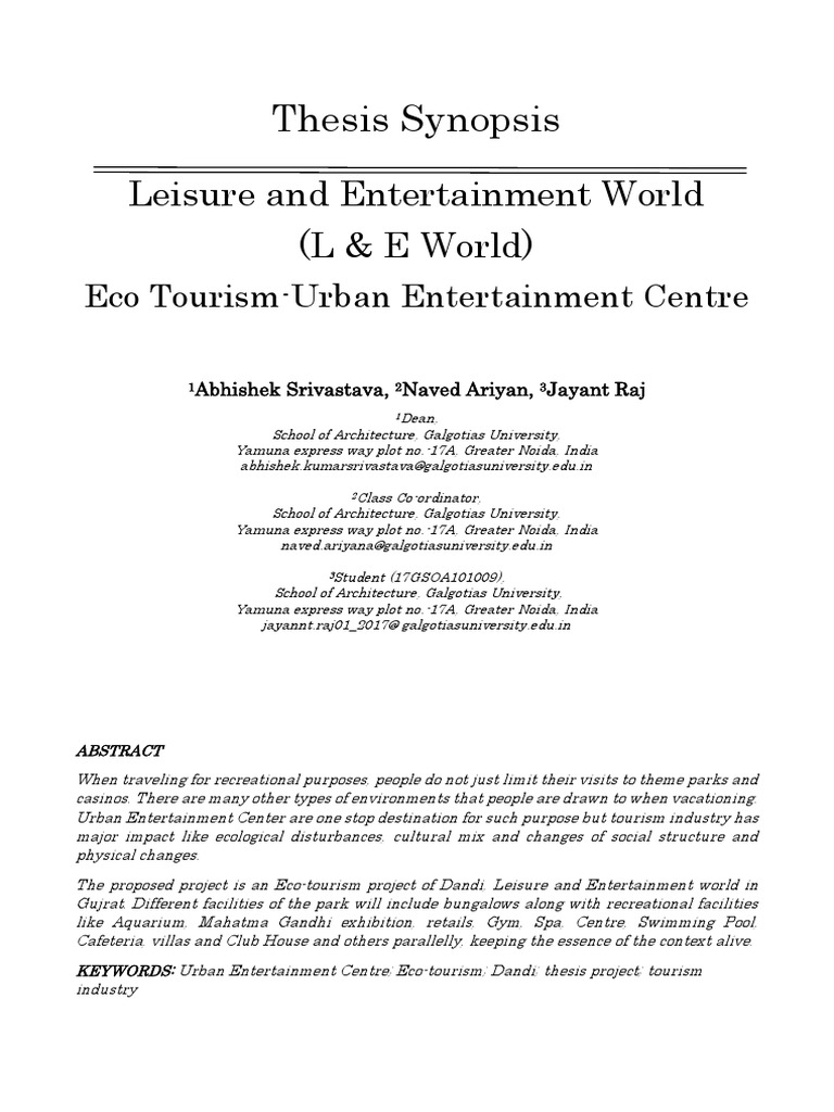 Synopsis (Leisure and Entertainment World) | PDF | Retail | Shopping Mall