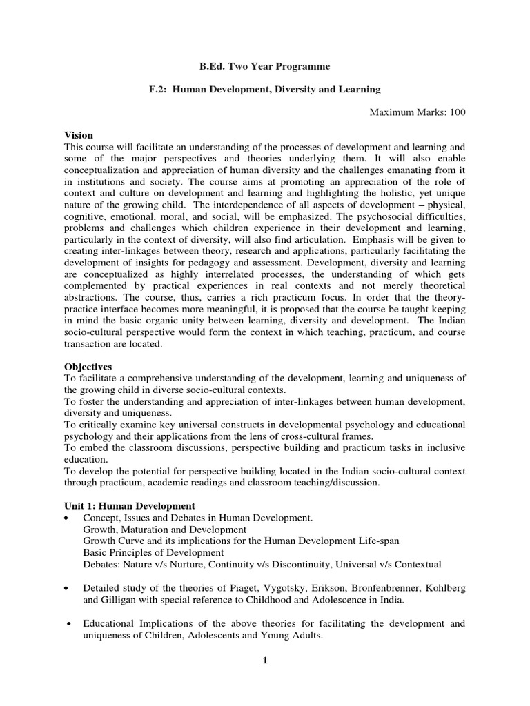 F.2 - Human Development Diversity & Learning | PDF | Constructivism ...