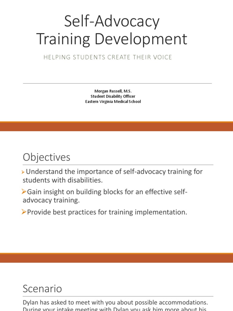 Self-Advocacy Training Development: Helping Students Create Their Voice ...
