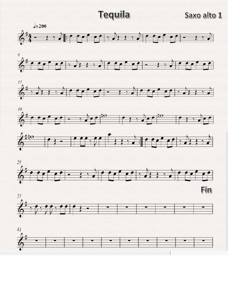 Tequila Saxo Alto 1 | PDF