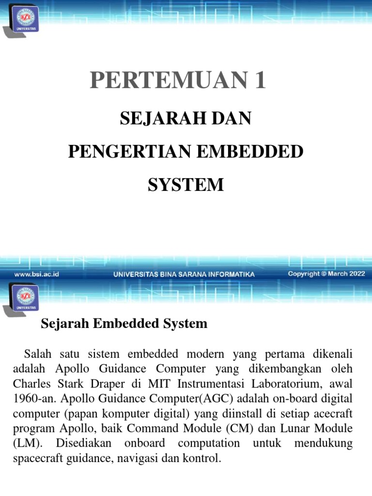 Pertemuan 1: Sejarah Dan Pengertian Embedded System | PDF