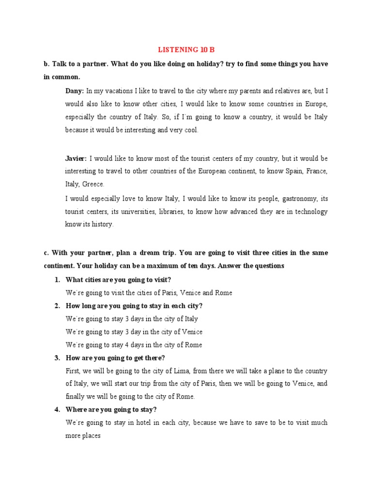 Listening 10 B | PDF | Rome | Venice