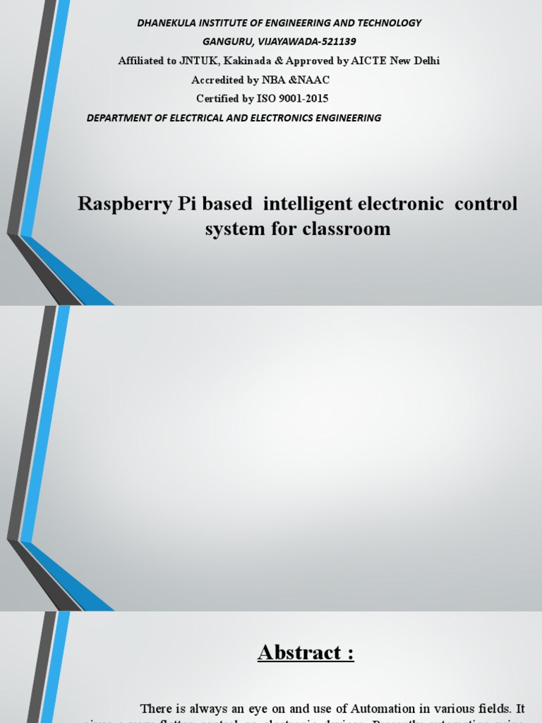 Raspberry Pi Based Intelligent Electronic Control System For Classroom ...