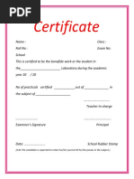 Practical Notebook Certificate Template | PDF